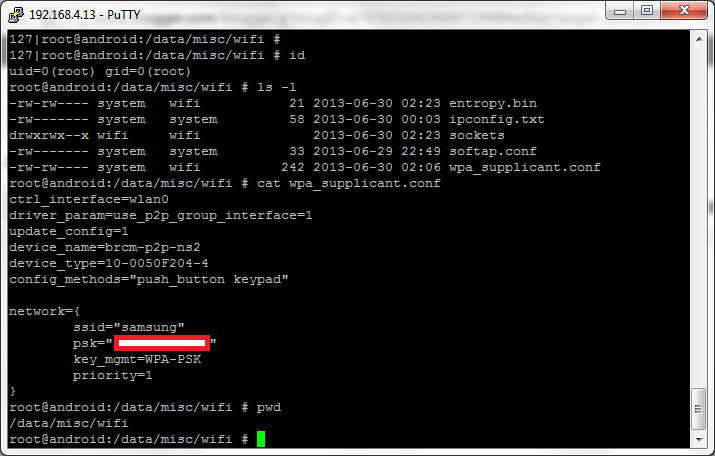 Penetration testing bY eXpl0i13r: Android wifi passwords storage location