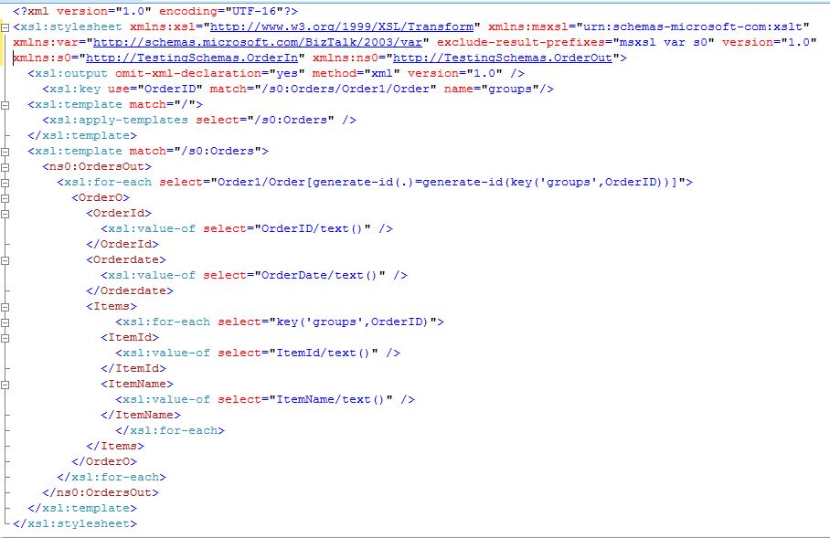 Grouping XML Messages using custom XSLT- BizTalk 2010 Grouping XML Messages using custom XSLT- BizTalk 2010