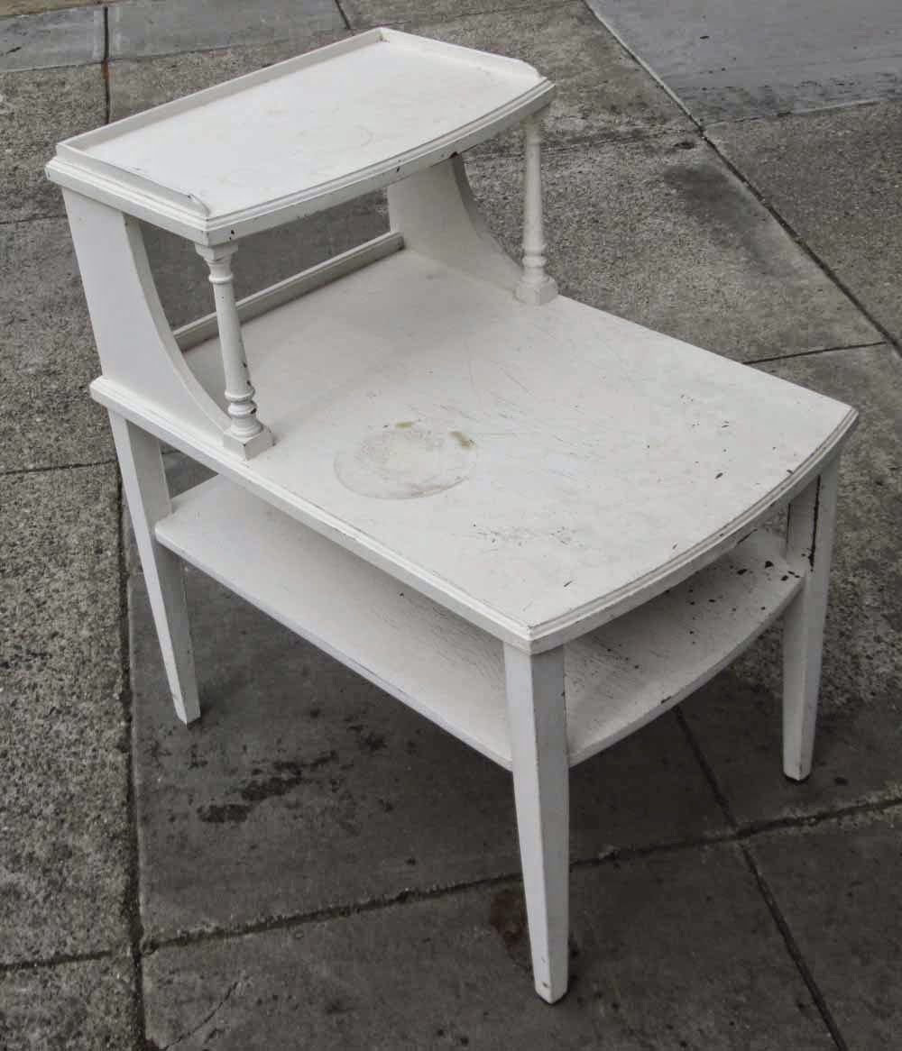 UHURU FURNITURE & COLLECTIBLES: SOLD Painted Bi-Level End Table - $15