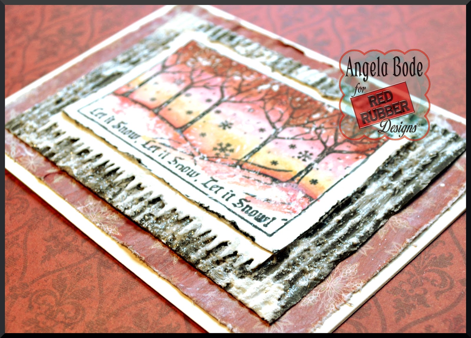 I would rather be stamping: Let it Snow with Red Rubber Designs Stamps