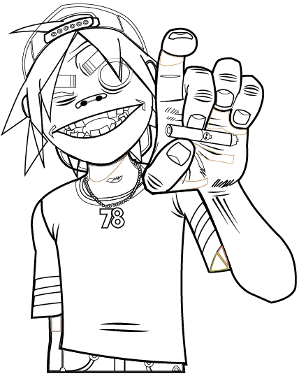 Noodle Gorillaz Coloring Pages
