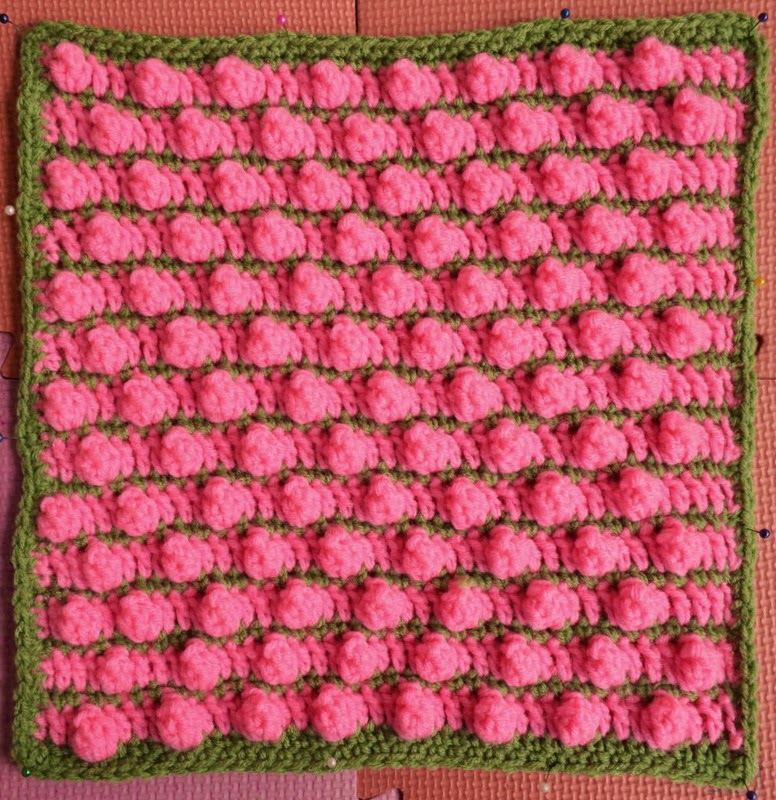 BluBox of Love: Stitch-cation Summer Challenge: Popcorn Stitch Square