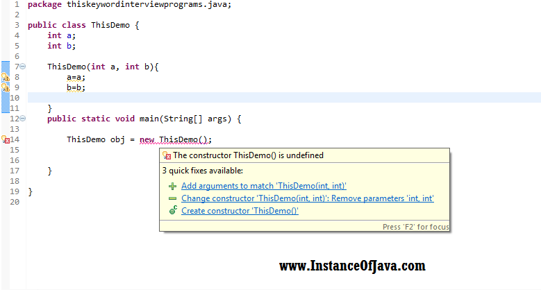 Java Interview Programming Questions On This Keyword Instanceofjava