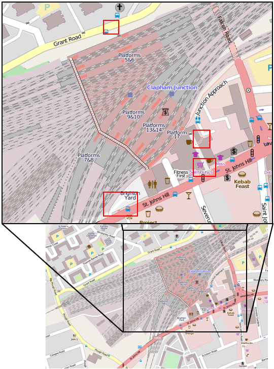 Web Map Design: Google, Bing and OSM Maps: Train Station Symbolization