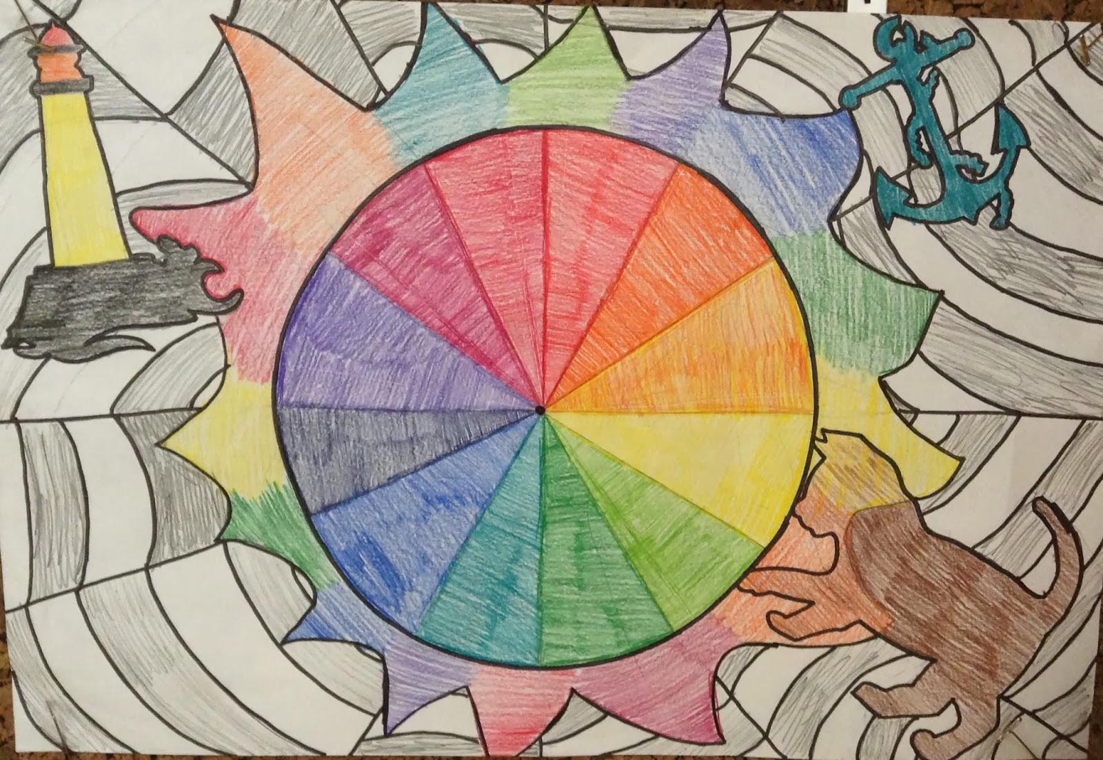 Minnesota Monster Art: Color Wheel Drawing