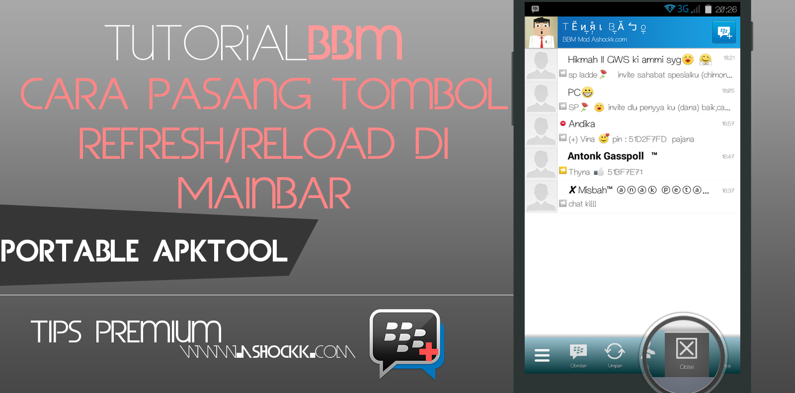 Tutorial BBM, Cara Pasang Tombol Refresh/Reload di Mainbar dengan ...