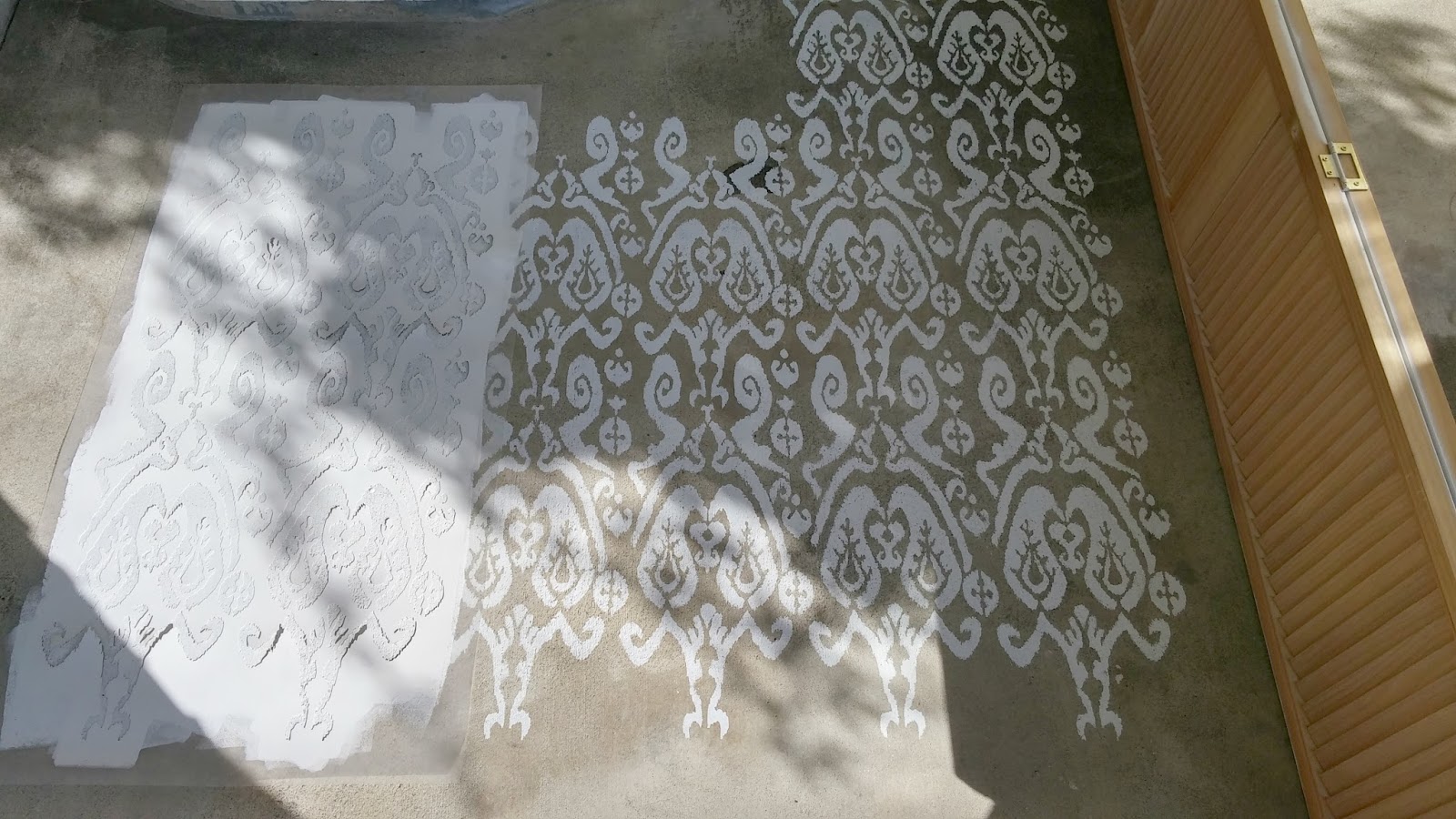DIY Stenciled Concrete Patio - Weekend Yard Work Series - Little ...