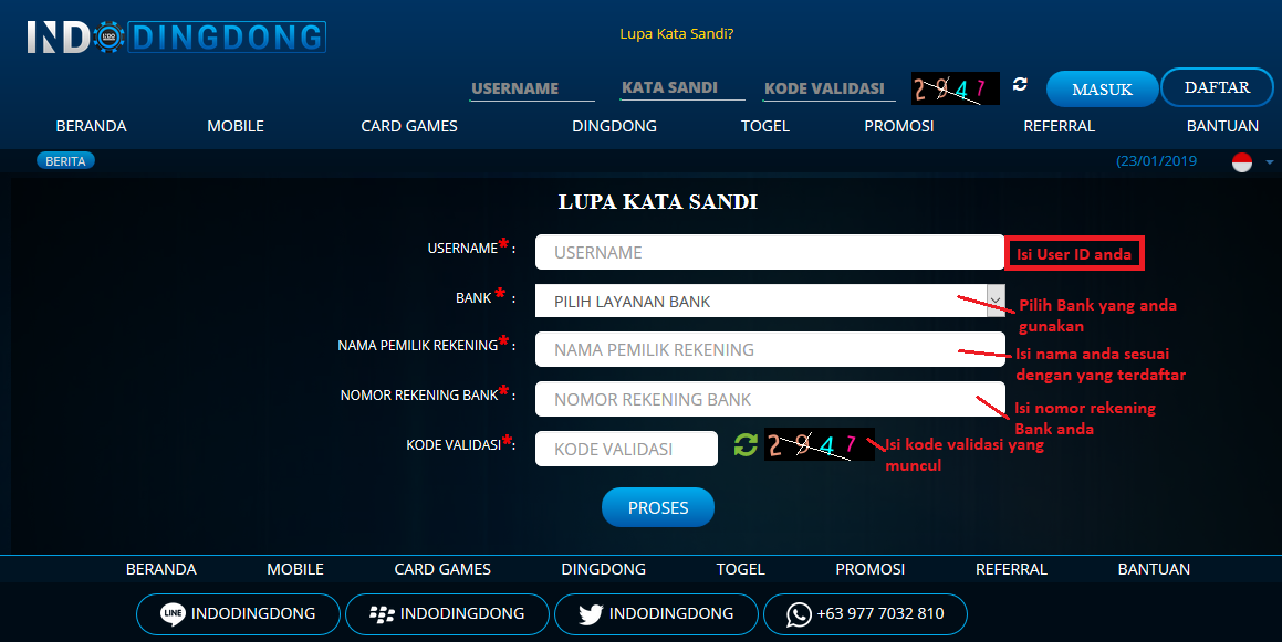 Cara Menggunakan Menu Lupa Password di Indodingdong.asia | Info Indo ...