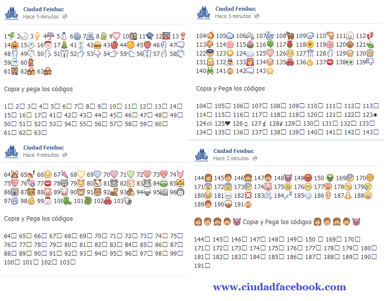 Todos los emoticonos de FaceBook y como hacerlos - Imagui