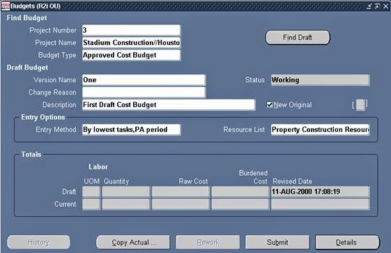 Oracle Applications: Oracle Project Accounting - Create Project Budget