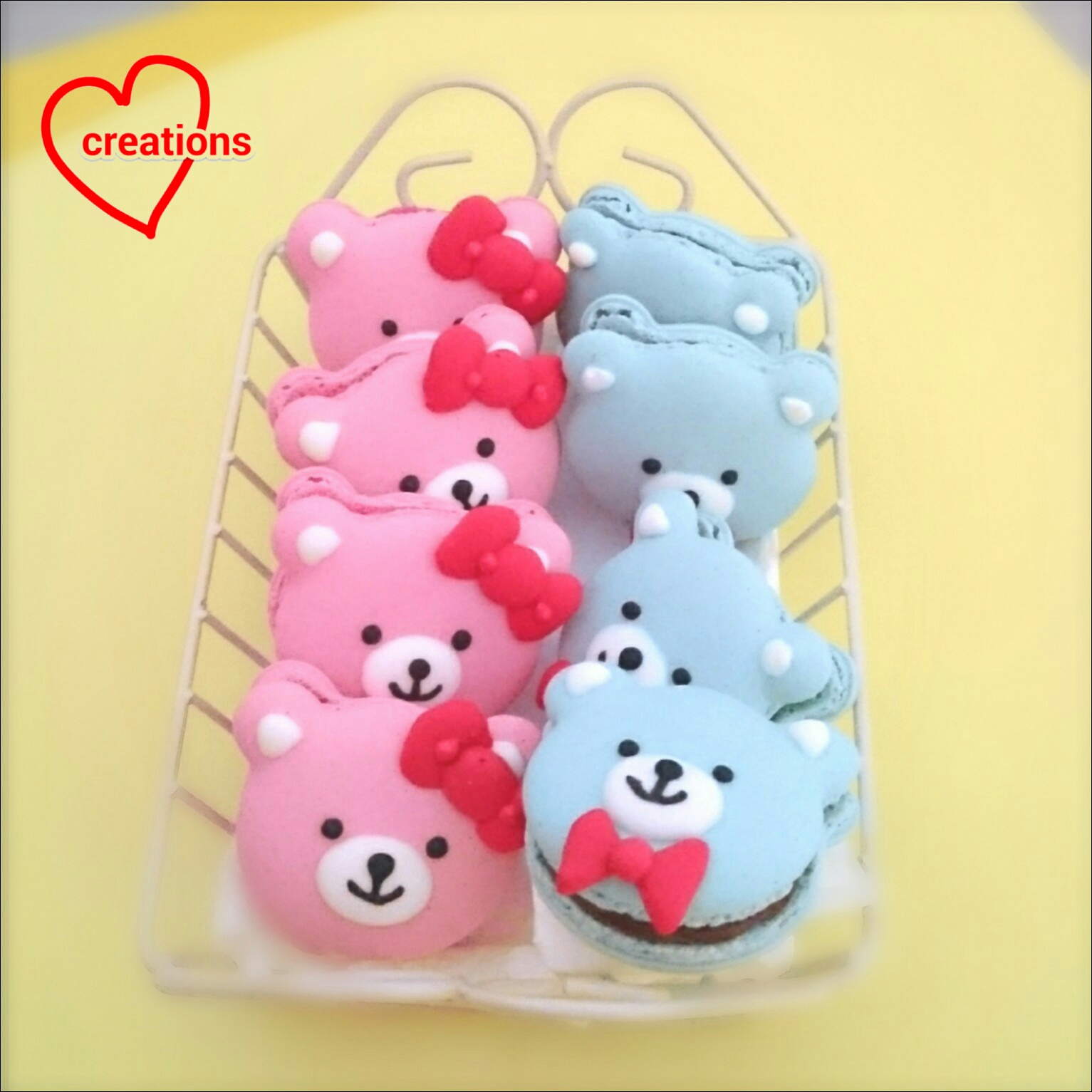 Loving Creations for You: Boy & Girl Bear Macarons with Dark Chocolate ...