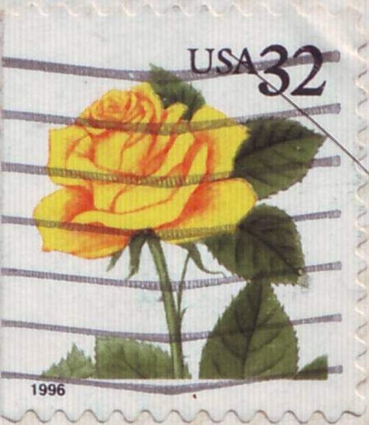 Selling antiques used and historic: Usa stamp 32 yellow rose