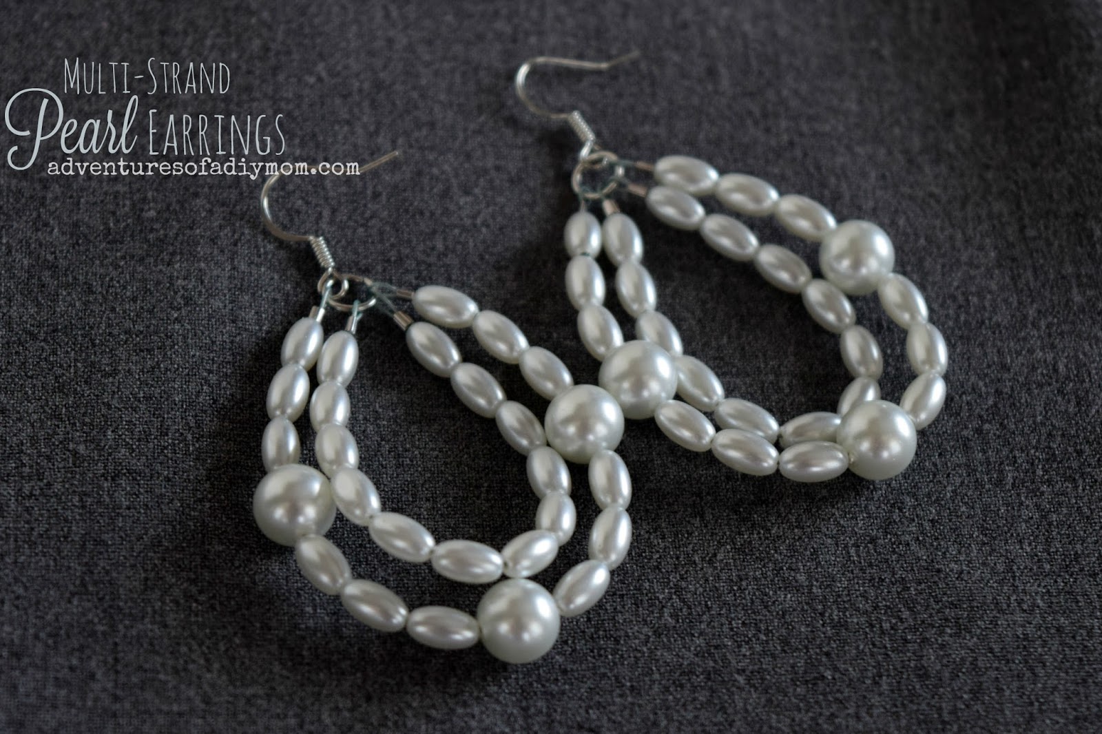 Pearl Multi-strand Jewelry Set - Necklace, Earrings and Bracelet ...