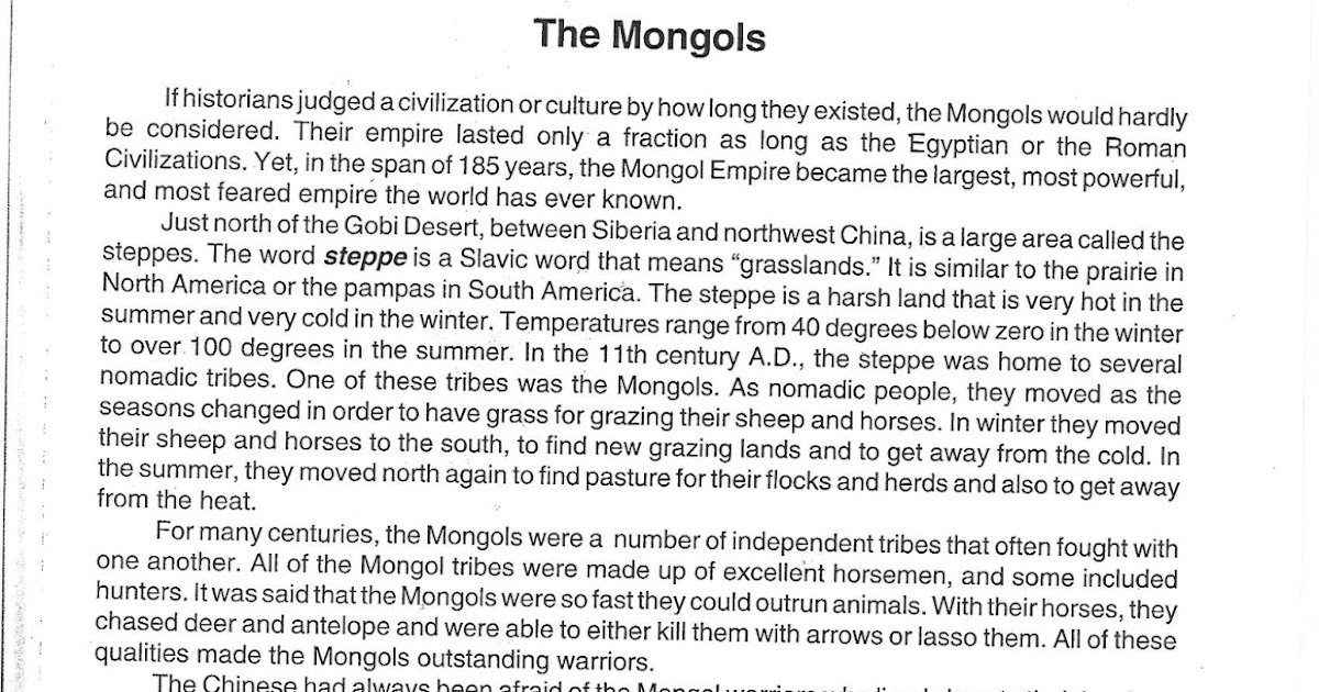 Mr. Stanton's Social Studies: The Mongols...