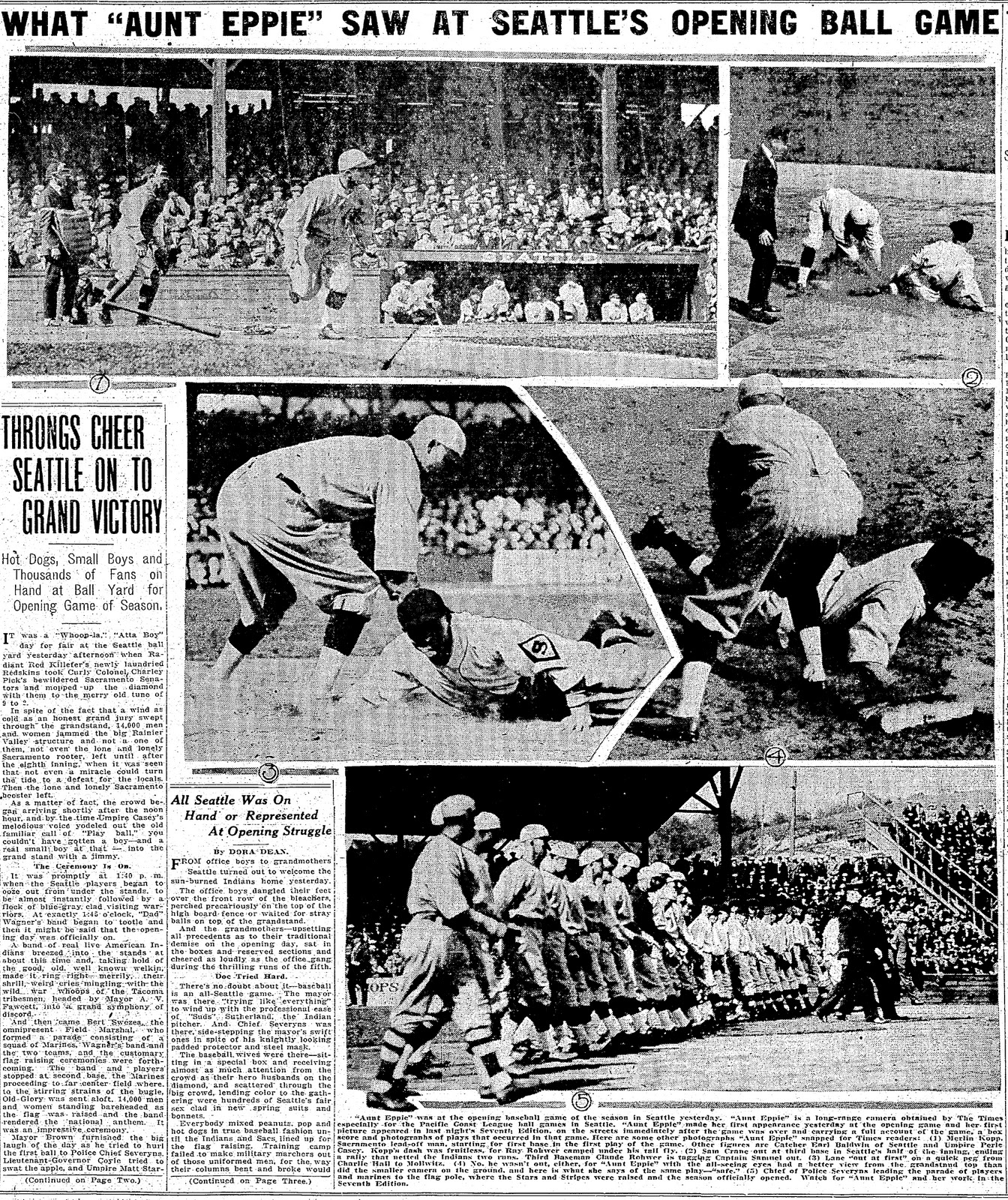 1924 Seattle Indians: Game 14, home opener against the Sacramento Solons