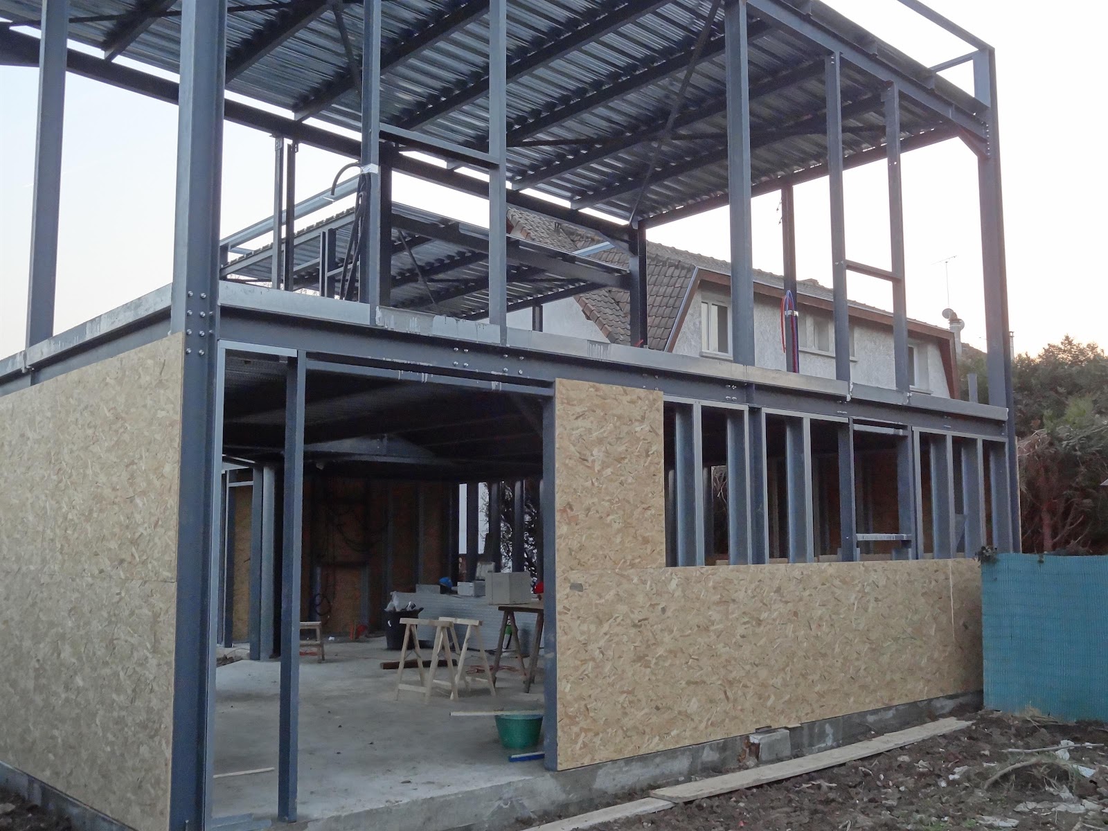 Construction maison ossature métallique: Les murs