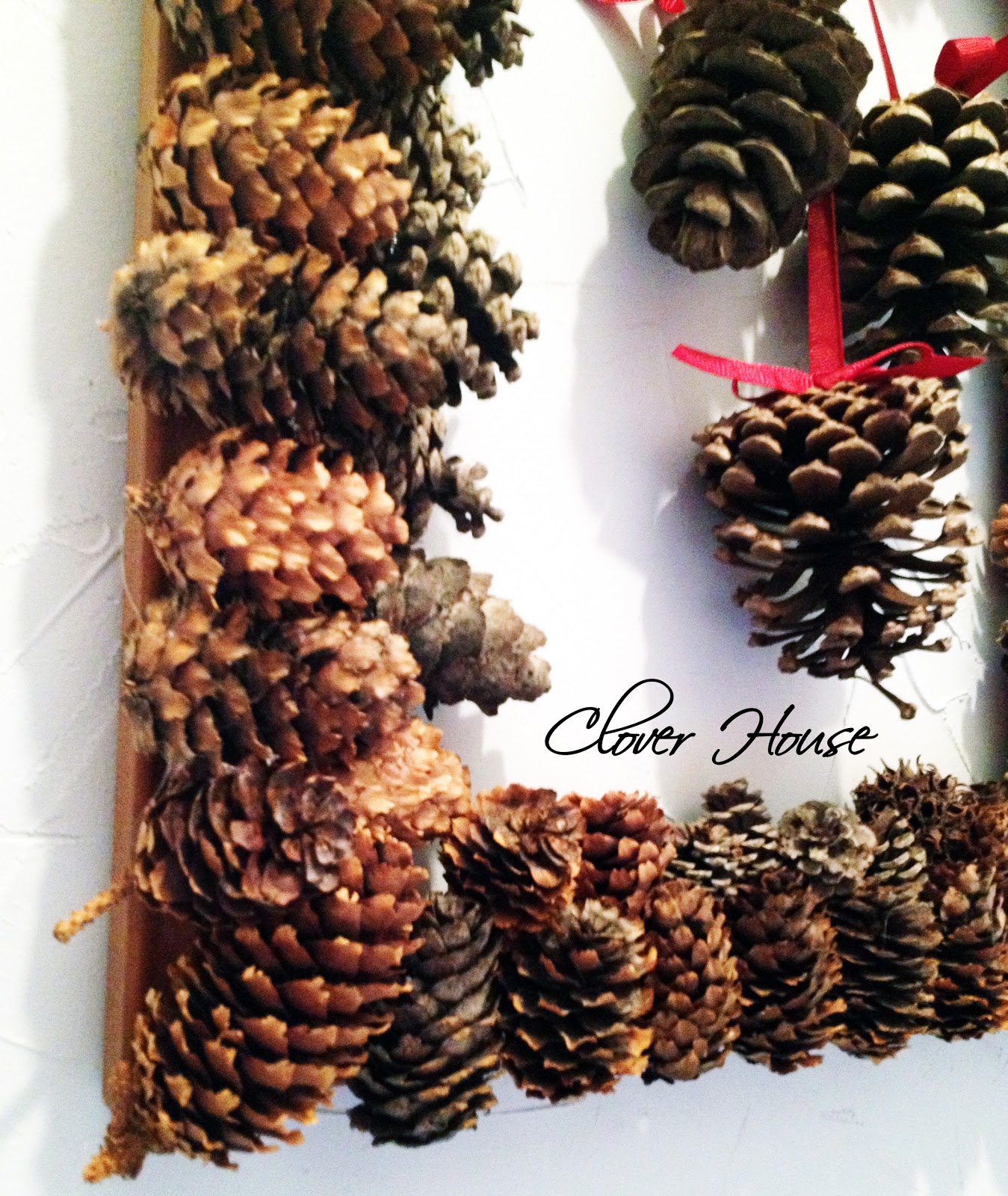 Clover House: Picture Frame Pine Cone Wreath