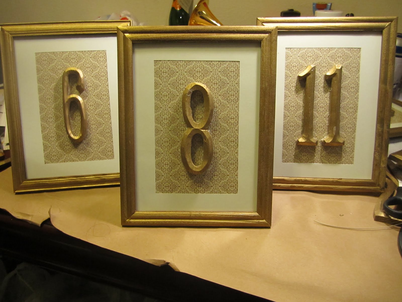 Engaged Bliss: DIY Table Numbers: Easy as 1, 2, 3