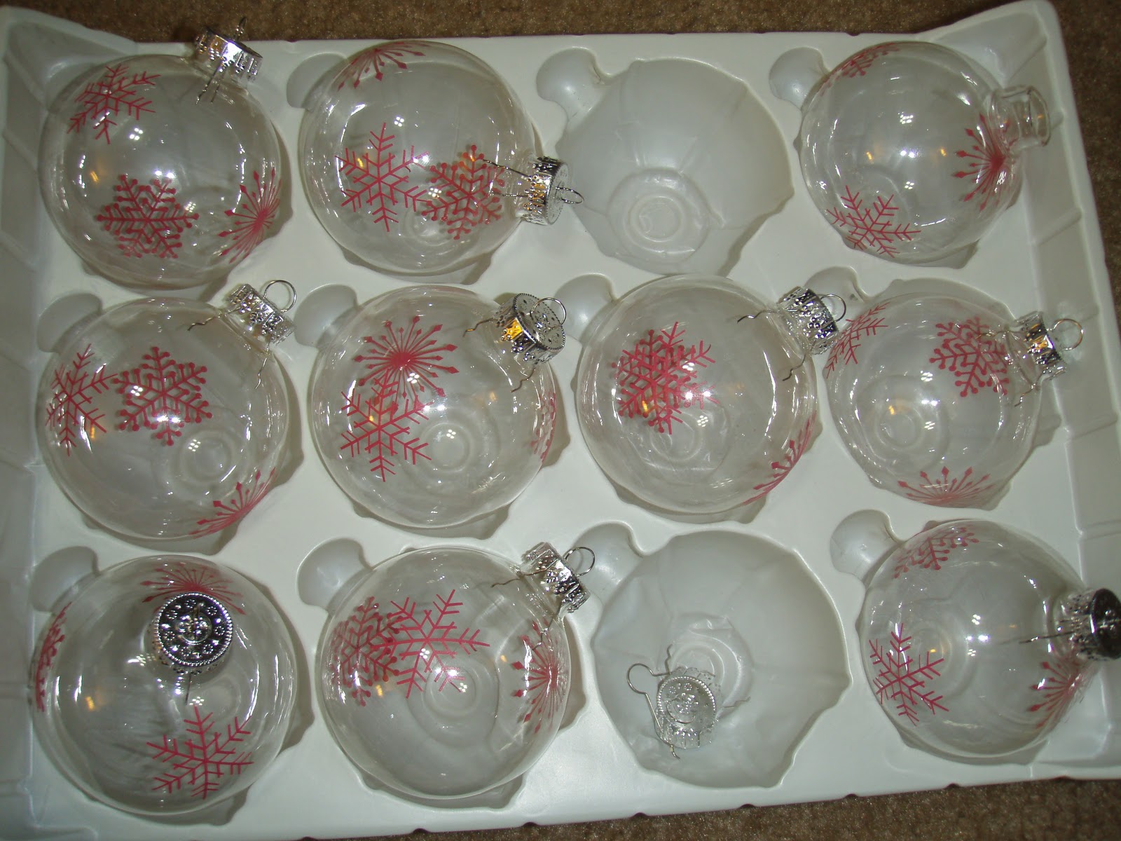 Live And Learn And Love It.: Frosted Snowflake Christmas Tree Balls