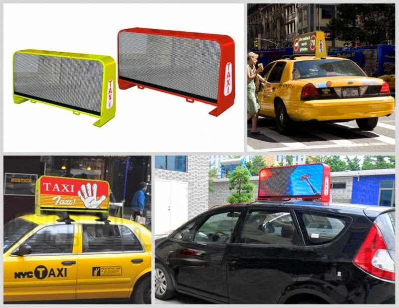 taxi LED top light box/taxi roof advertising display with pixel 6 taxi ...