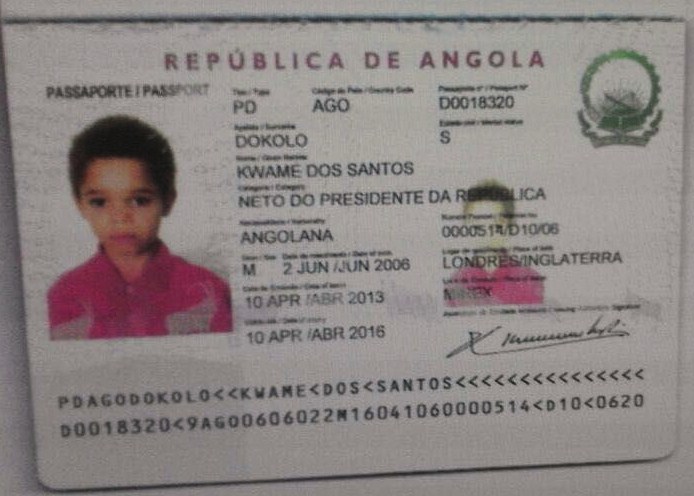 Cidadania: Angola: Passaportes dos familiares do regime