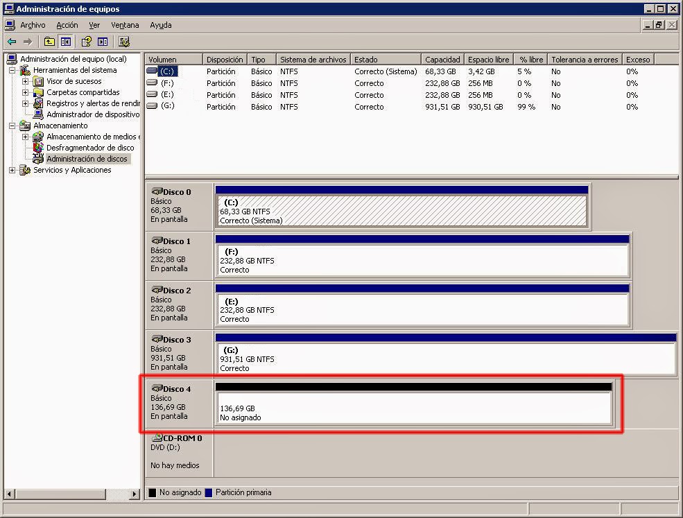 Pantallazos.es: Agregar un nuevo array de discos con ACU (Array ...