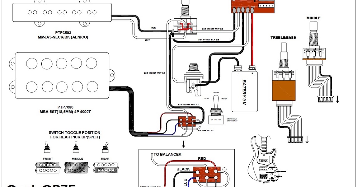 Astorga Luthier: Cort GB75 (2013-2016) Wiring Schematic - Esquemático ...