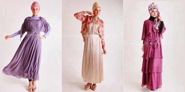 Kinjeng.Net Image: Model gaun pesta muslim modern sifon dan taff 2014