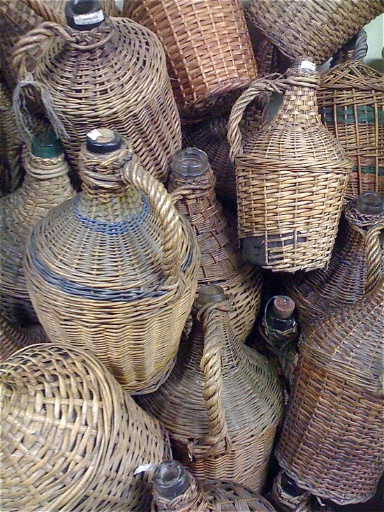 a perfect gray: wicker wrapped bottles