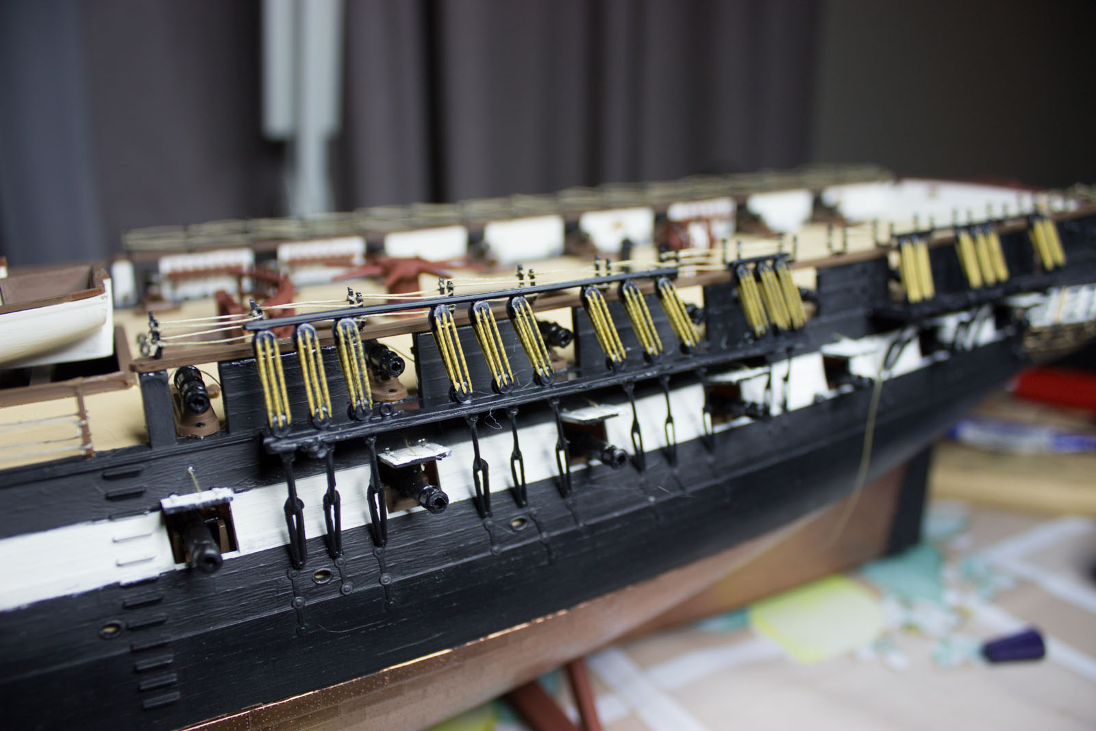 Sailing Ship Models: USS Constitution - Fixing Deadeyes and Channels on ...