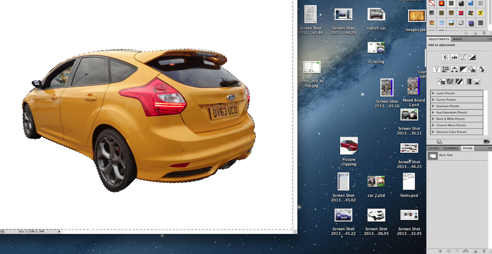 GCSE Graphics unit 1: Photoshop - Colours on car changing using Photoshop