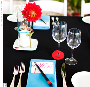 Katie and Jono's Wedding: Table setting ideas