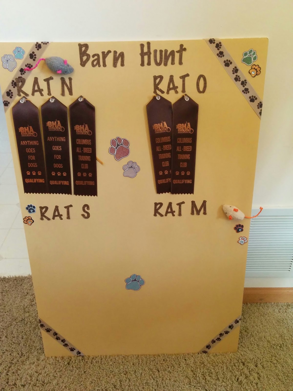 Barn Hunt Ribbon Board