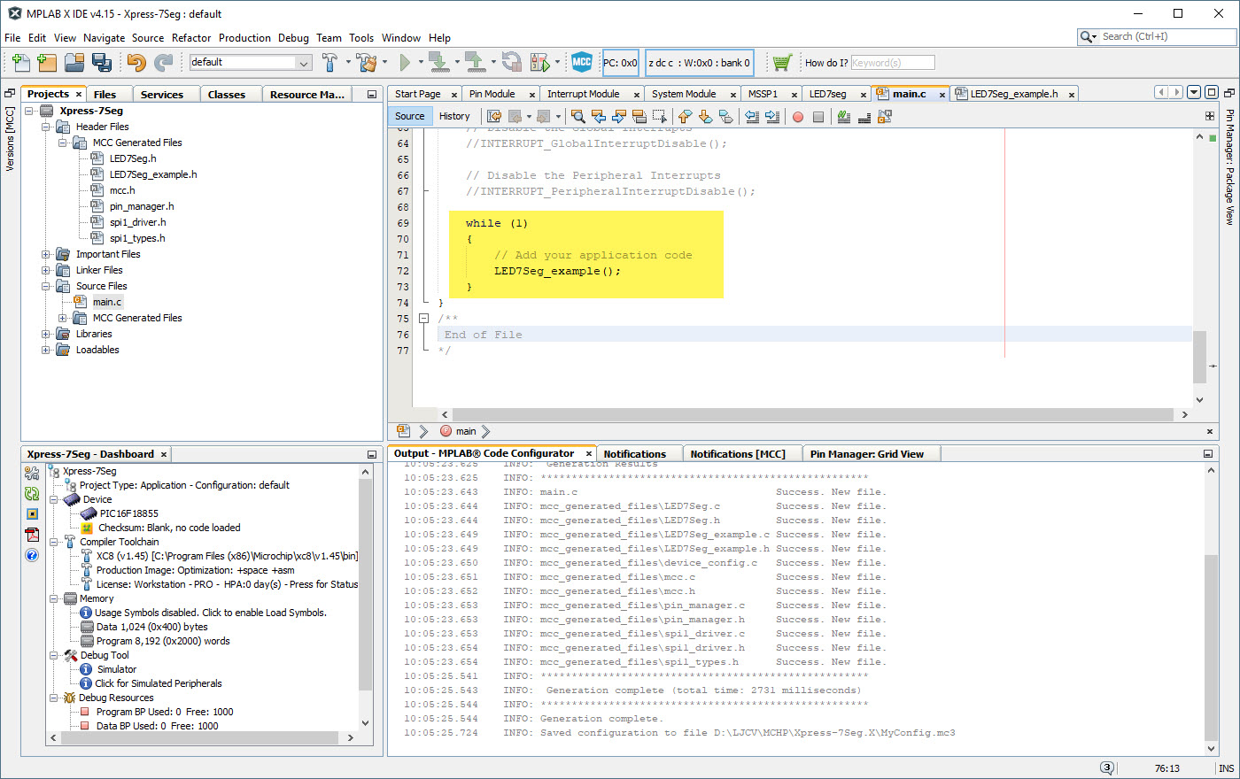 eProjects: MPLAB Code Configuration and Microchip Xpress board