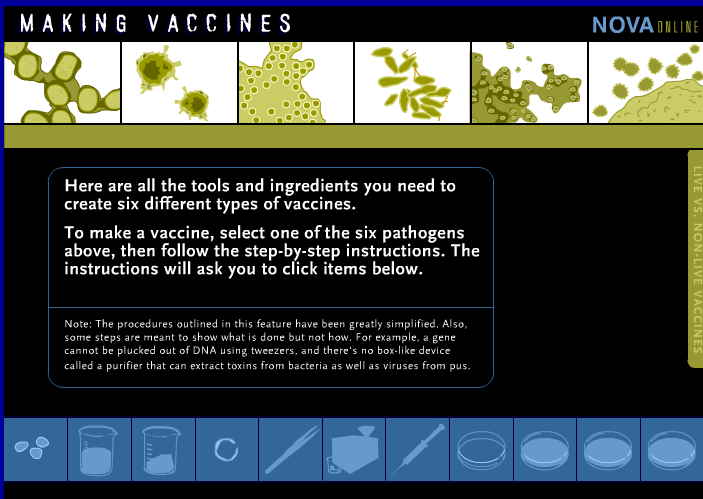 Maths, Science, ... Year 6: Making Vaccines: games
