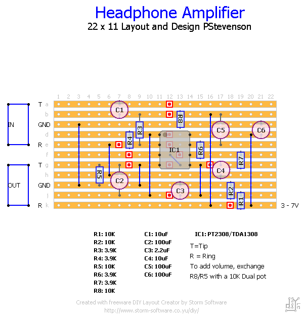 Paul In The Lab: Headphone Amplifier Stripboard Veroboard