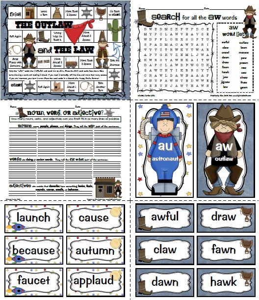 Sailing Through 1st Grade: Vowel Dipthongs AU and AW