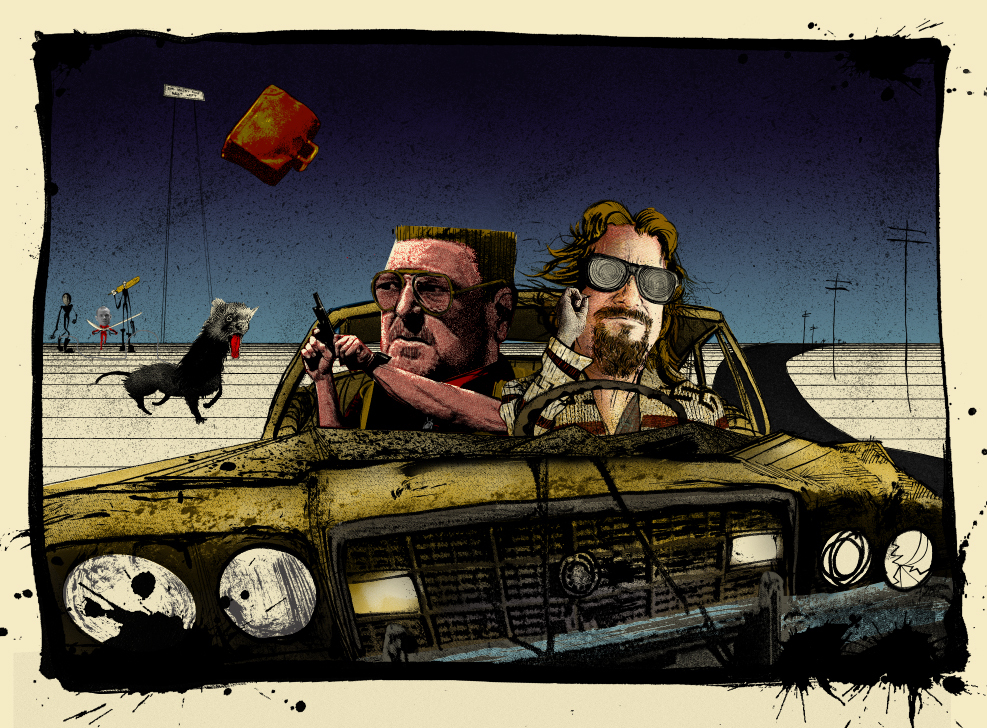 In The Mouth Of Dorkness: Ralph Steadman does Big Lebowski Art!?!?!?