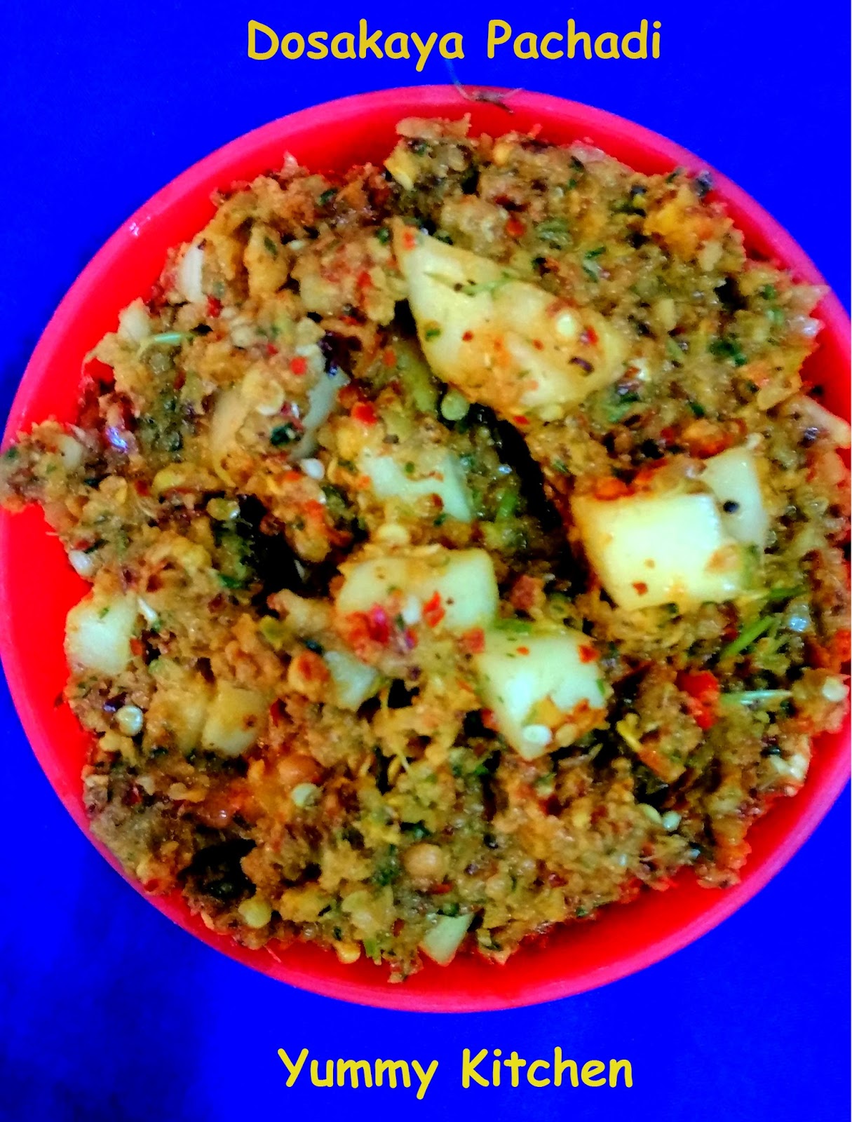 Dosakaya Roti Pachadi / Cucumber Chutney in Andhra Style