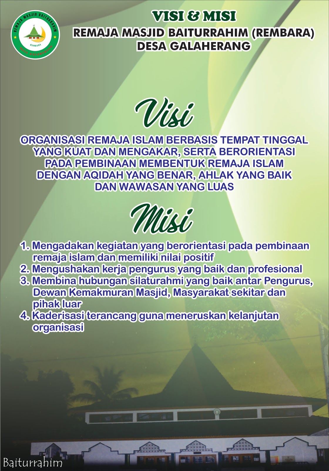 Contoh Visi Dan Misi Masjid