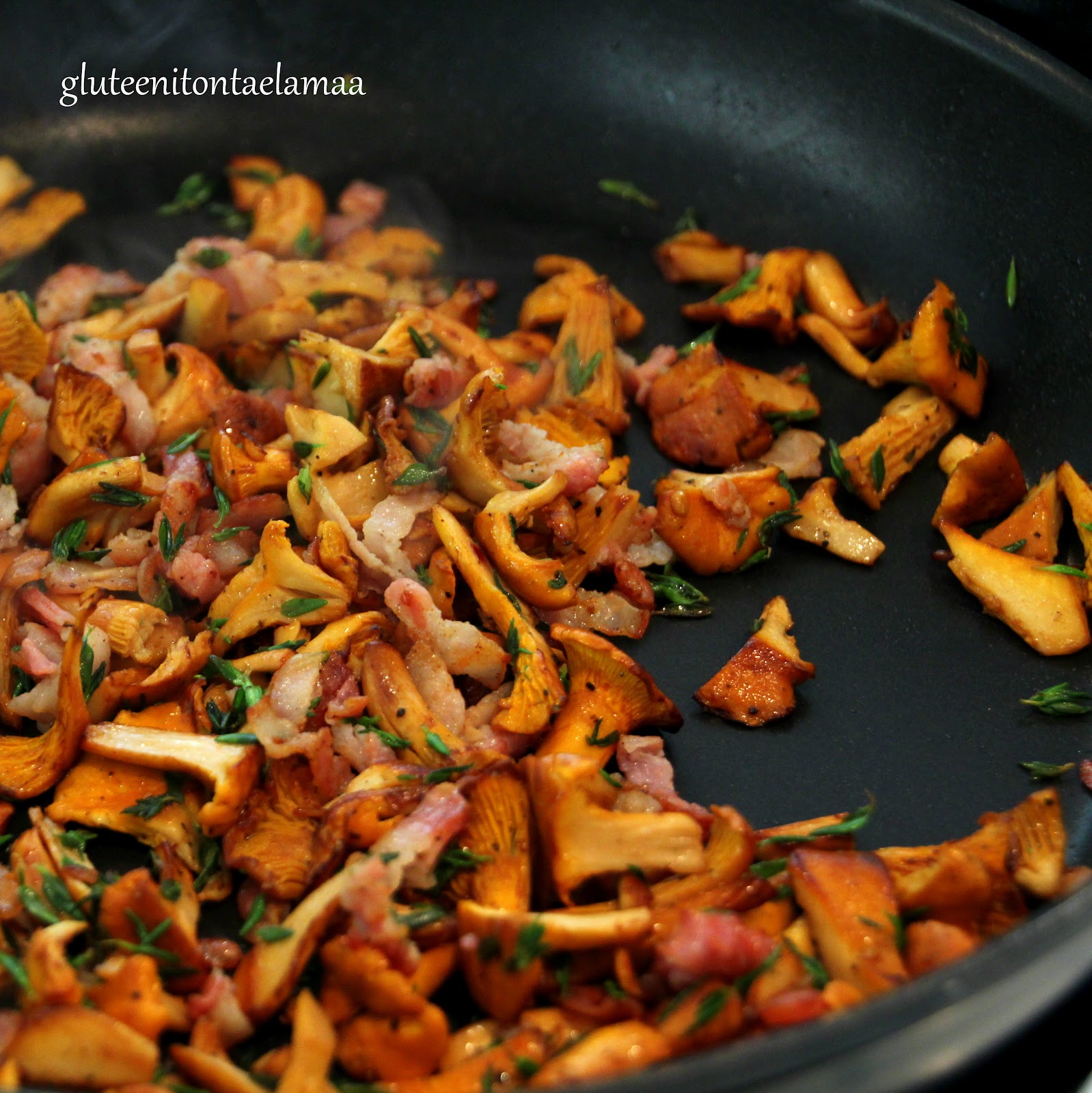 Gluteenitonta elämää: Kantarelli-pekonirisotto