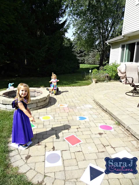 Color and Shape Gross Motor Ideas: Color Hop | Sara J Creations