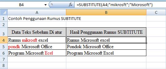 Rumus Excel SUBSTITUTE dan REPLACE - Fungsi dan Rumus Excel Lengkap