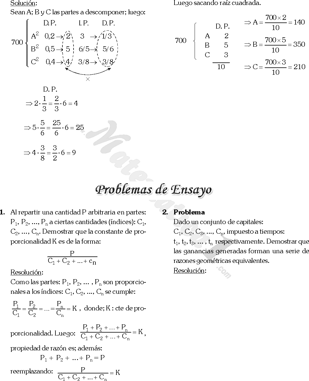REPARTO PROPORCIONAL EJERCICIOS RESUELTOS PDF