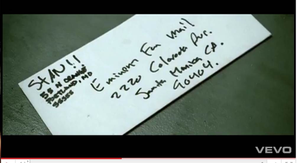 Emma Maher-A2 Media: eminem-stan music video analysis