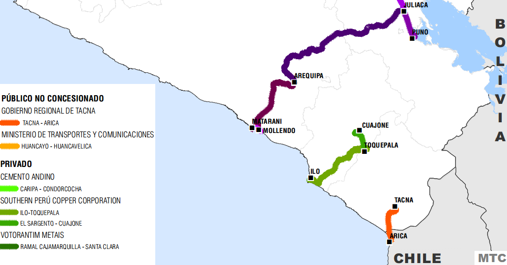 INFRAESTRUCTURA PERUANA: Ferrocarril Toquepala-Cuajone-Ilo