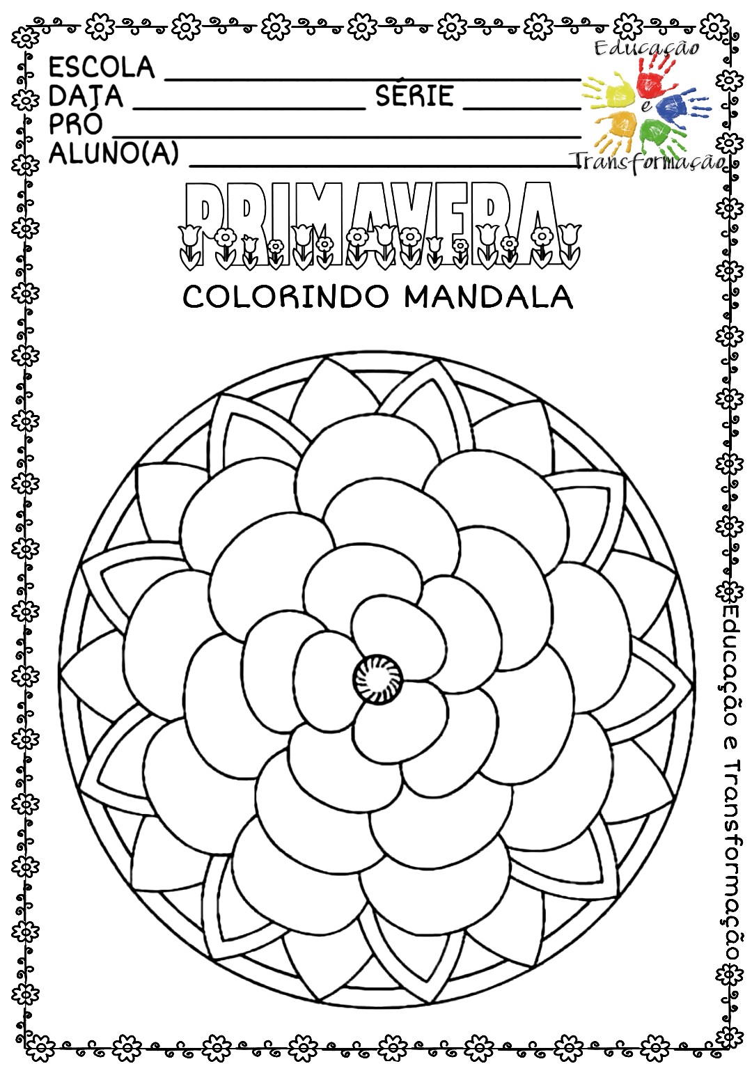 Mandala Floral Coletânea de mandalas florais para colorir... Agora faça ...