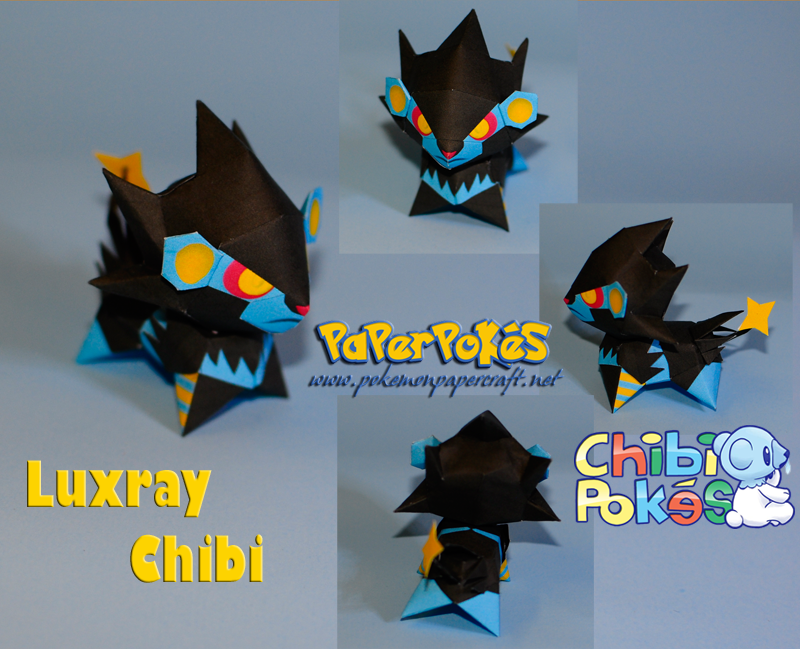 PaperPokés - Pokémon Papercraft: LUXRAY CHIBI