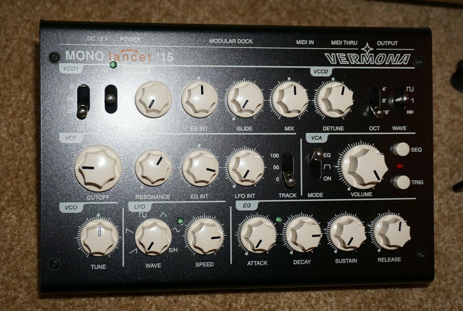 MATRIXSYNTH: Vermona Mono Lancet 15 Desktop Analogue Synth SN 18458