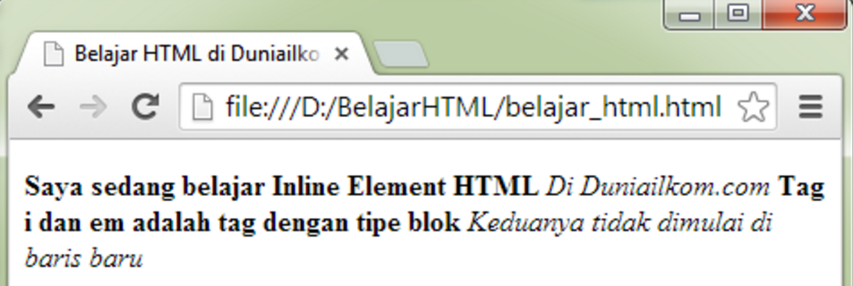 TutorialKu: Tutorial Text HTML Part 1: Perbedaan Block Element dengan ...